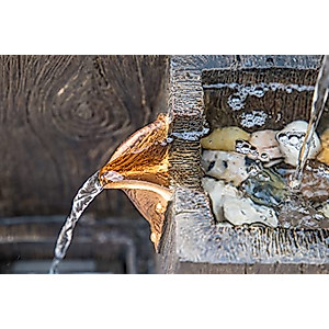 Kenroy Home 51017WDG Lincoln Outdoor Water Fountain, Dark Wood Grain, Small