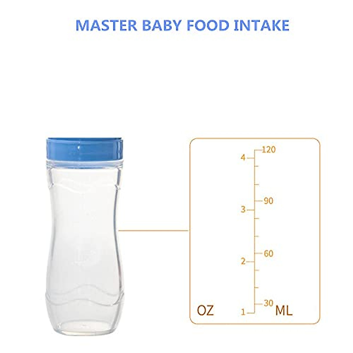 Gaodear Baby Food Feeder,Silicone Squeeze Rice Cereal Bottle, Soft-Tip Dispensing Spoon with Brush Set (Blue,4oz/120ml for 4 Months+ Babies)