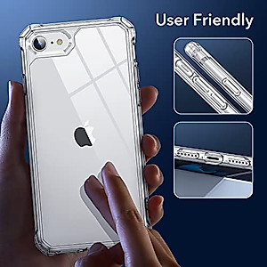 ESR for iPhone SE (2022) Case, iPhone SE (2020) and iPhone 8, Military-Grade Protection, Shock-Absorbing Corners, Scratch and Yellowing-Resistant Back, Phone Case for SE 3/2, Air Armor Case, Clear