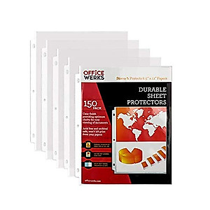 150 Sheet Protectors, 8.5 X 11 Inch Clear Page Protectors for 3 Ring Binder, Plastic Sheet Sleeves Protectors, Durable Top Loading Paper Protector with Reinforced Holes, Archival Safe