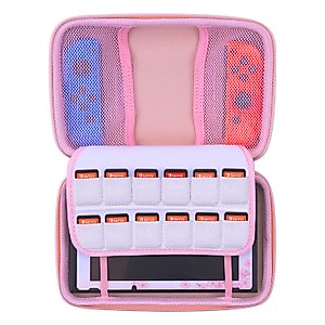 GeekShare Cute Cat Paw Travel Carrying Case Compatible with Nintendo Switch/Switch OLED Hard Shell Portable Storage Bag for Switch Console Controller & Game Accessories,with Removable Shoulder Strap
