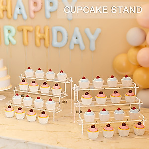 Meteou Acrylic Display Risers, 9.5'' Perfume Organizer Clear Riser Compatible with Funko POPs, Nendoroids, Action Figures, Cupcake Stand Lotion Holder Skincare Organizer Tiered Display Table Stand