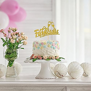 RoadSea Fiftylicious Cake Topper - Happy 50th Birthday Cake Supplies - 50th Wedding Anniversary Party Decoratrions - Gold Glitter (Fiftylicious)
