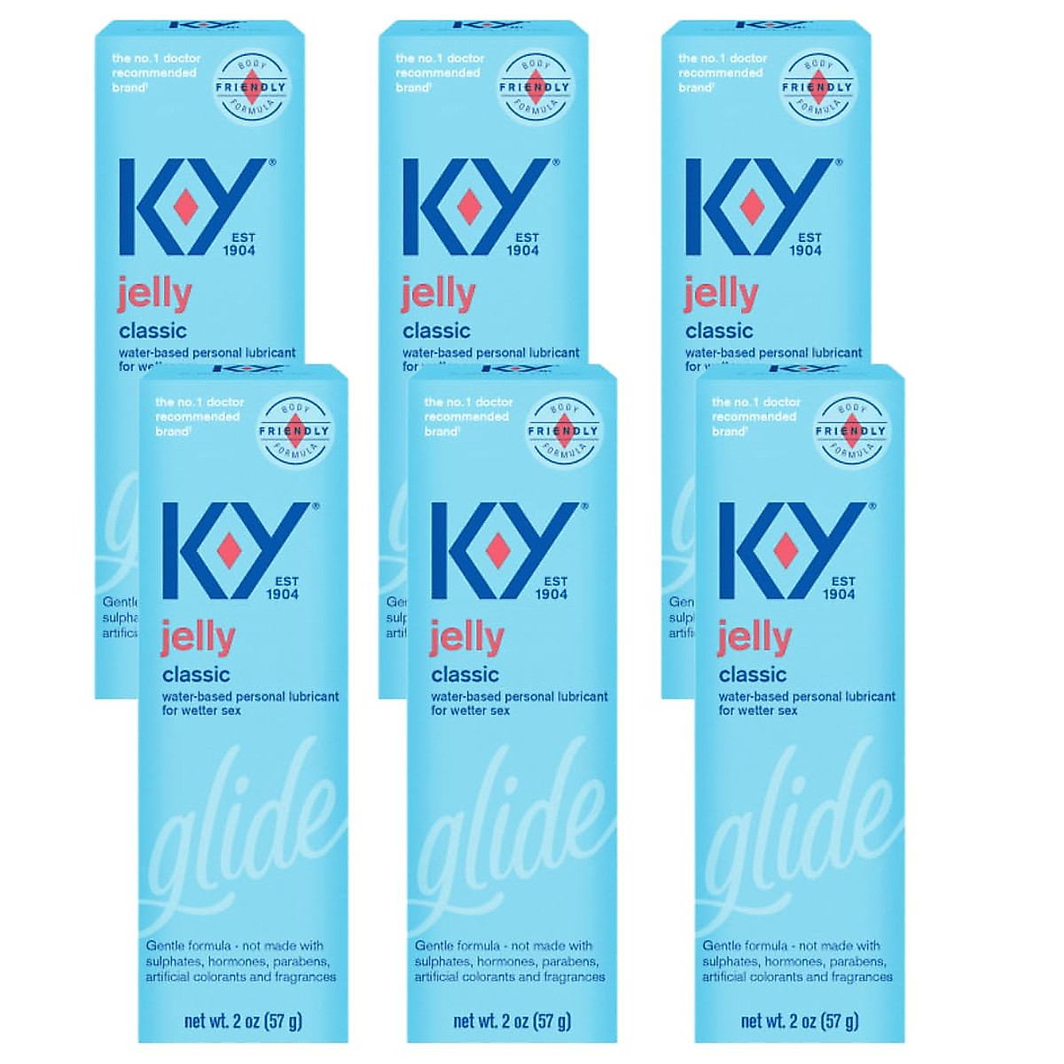 Personal Lubricant, K-Y Jelly Water Based Lube, 2 Ounce (Pack of 6) Personal Lube For Women