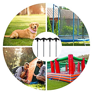 ABCCANOPY Drillable Garden Shed Stakes, Bonus Adapter, tie-Downs, Black