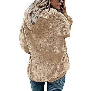 NEYOUQE womens long sleeve plus size winter cute blouses dressy casual for women oversized brown long sleeve sweater womens plain fitted v neck brown tan maroon crewneck sweatshirt women khaki L