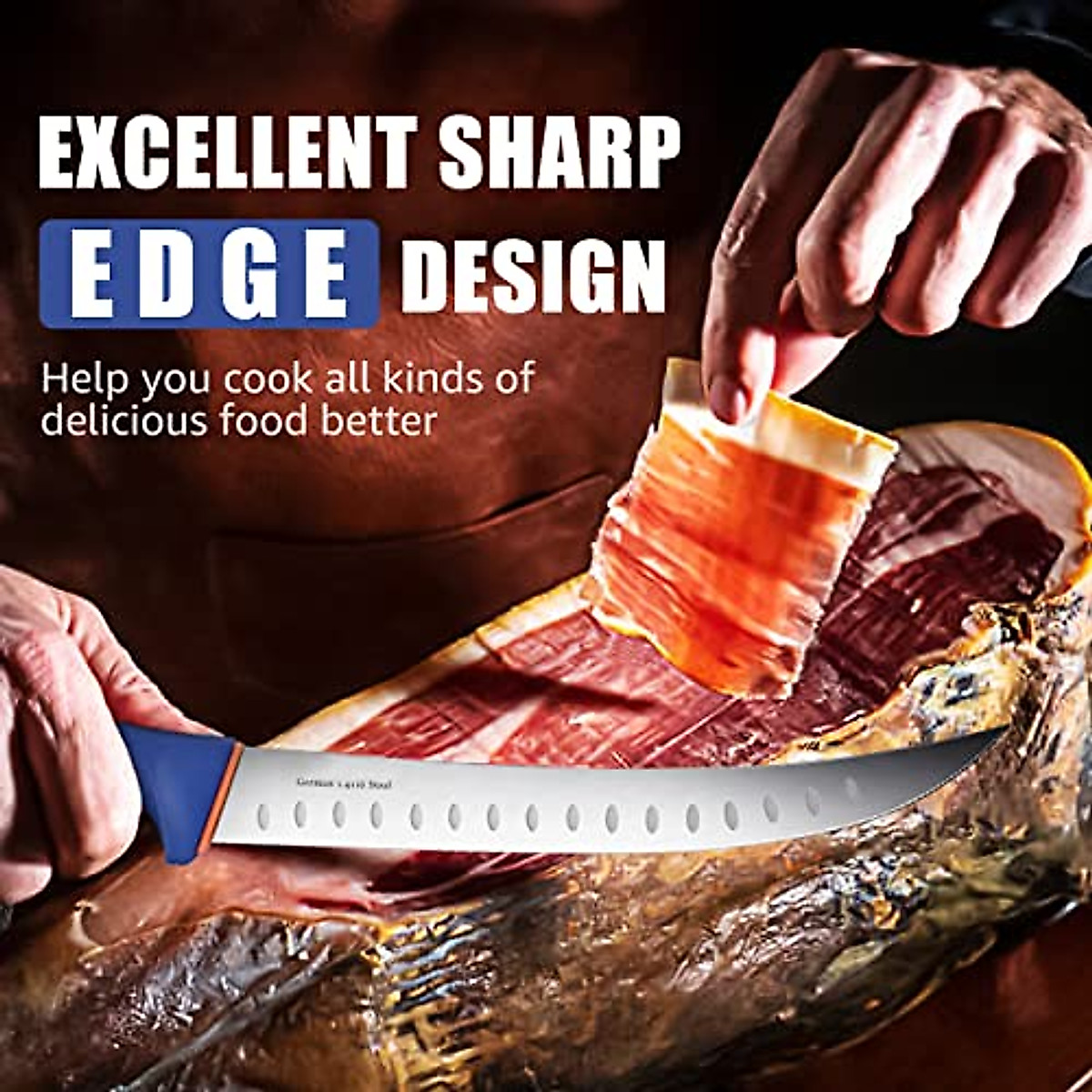 DRAGON RIOT Premium Butcher Breaking Knife, 10 Inch Curved Cimeter Knife-Meat Trimming Butcher Knife Turkey Carving German Stainless Steel with Fibre Handle