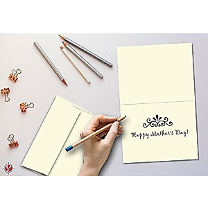 Greeting Cards Set - 4 1/4 x 5 1/2 Cream A2 Card Stock and Envelopes, Scored for Folding, Perfect for Business Invitations, Weddings and All Occasion - 50 Cards and 50 Matching Envelopes