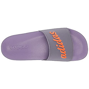 adidas Women's Adilette Shower Slide Sandal, Shadow Violet/Impact Orange/Violet Fusion, 7