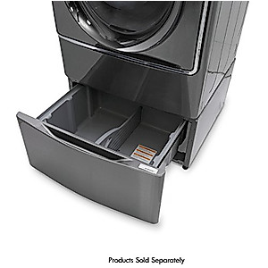 Kenmore Elite 51043 29" Wide Laundry Pedestal with Storage Drawer in Metallic silver