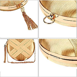 Tanpell Women's Evening Bags Tassel Pendant Silk Clutch Bag for Formal Party Bridal Wedding Green