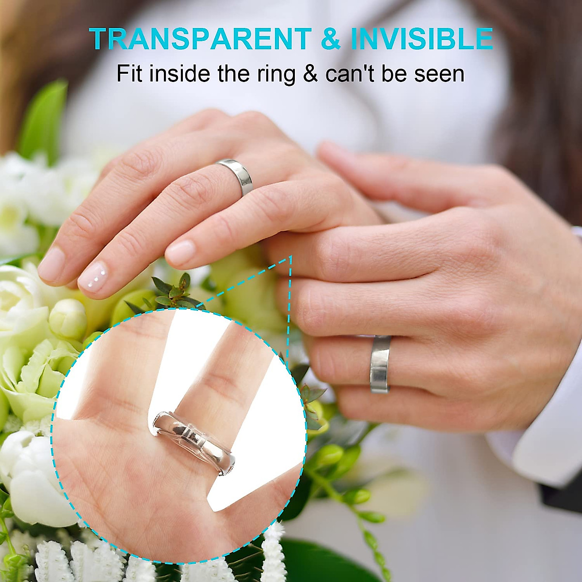 16 Pack Ring Size Adjuster for Loose Rings, 8 Size Silicone Resizer Invisible Ring Spacer Fit for Women and Men's Different Band Widths