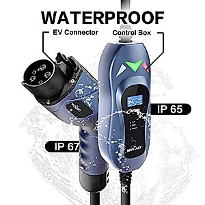 MUSTART Level 2 Portable EV Charger (240 Volt, 25ft Cable, 25 Amp), Electric Vehicle Charger Plug-in EV Charging Station with NEMA 10-30P