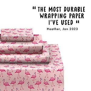 CENTRAL 23 Pink Wrapping Paper - Flamingo - 6 Sheets Birthday Gift Wrap - New Baby - Women Girls Female - Anniversary or Valentines Day Gift Wrap - Trendy - Recyclable