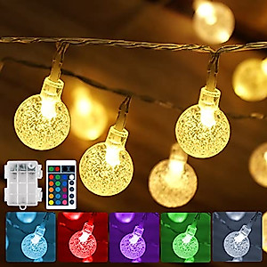 OMIKA Battery Operated String Lights, 18 Color Changing 15FT 30 LED Battery Operated Christmas Lights with Remote Timer, USB Powered Fairy Lights for Indoor Bedroom Outdoor Garden Patio Balcony Decor