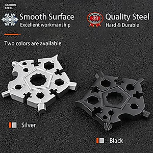23-in-1 Snowflake Multitool Stainless Steel Multitool,Chxico 23-in-1 Stainless Multi-tool with Key Ring,Gift for Christmas(Silver)