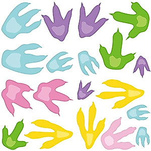 Fumete 48 Pcs Dinosaur Wall Decals Dinosaur Footprint Stickers for Floor Removable Dinosaur Decor for Bedroom Bathroom Dinosaur Feet Room Decor for Kid Nursery Birthday Party