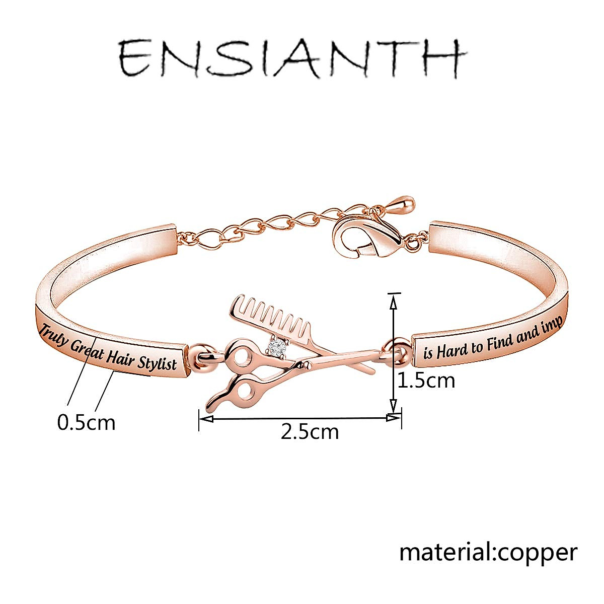 ENSIANTH A Truly Great Hair Stylist is Hard to Find Bracelet Hair Stylist Gift Cosmetologist Gift Hair Stylist Appreciation Gift Graduation Gifts for Hairdresser (Hair Stylist RG Bracelet)