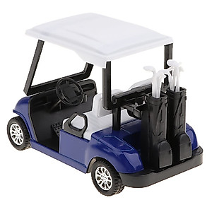 6 Pack: Diecast Golf Carts Toy with Clubs, Alloy Metal Mini Model 1:20 Scale Golfcart Pullback Vehicles for Golfing Themed Office Desk Decor, Bulk Birthday Party Cake Decorations (4.75 Inches)
