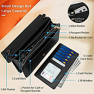Unaone Crossbody Bags for Women, Small Crossbody Cell Phone Purse Wallet Shoulder Bag with Card Holder and 2 Straps Wristlet