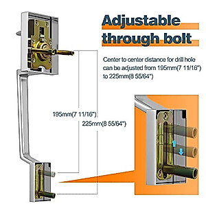YYTDZSW Front Door Handle No Lock, Front Entry Door Handleset, Exterior Door Handle with Reversible Lever, Fit Left & Right Handed Doors, Satin Nickel