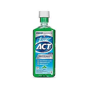 ACT Anticavity Fluoride Mouthwash, Mint, Alcohol Free, 18-Ounce Bottle (Pack of 3)