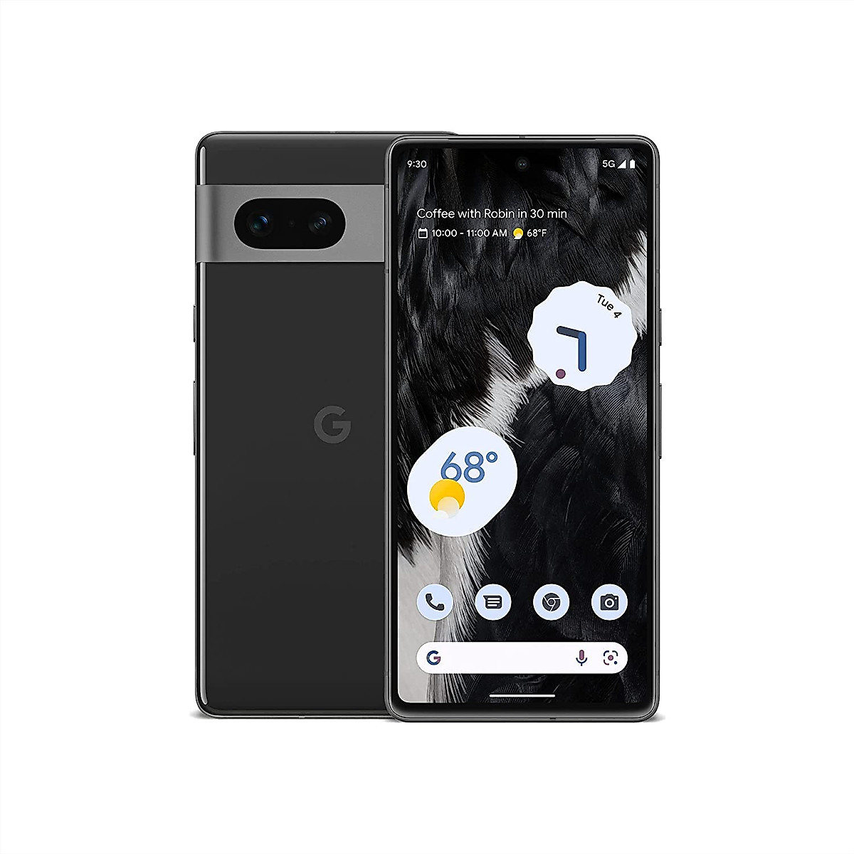 Google Pixel 7 5G 128GB 8GB RAM 24-Hour Battery Factory Unlocked for GSM Carriers Global Version - Obsidian (Renewed)