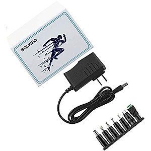 BOLWEO Universal 5v 2a Power Supply Adapter,AC to DC Adapter with 7 Tips Connector DC Plugs Adapter for TV Box, Security Camera, LED Strip Lights, Audio/Video and More 5v Household Electronic Devices