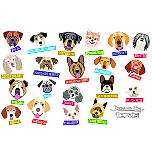 Tervis Triple Walled Flat Art Dogs Insulated Tumbler Cup Keeps Drinks Cold & Hot, 20oz Legacy, Stainless Steel