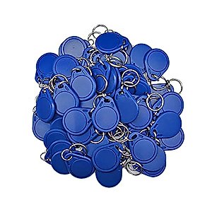 MINDRFID RFID Key fob 13.56MHz F08 Token Key Tags for Access Control System - Blue (Pack of 50)