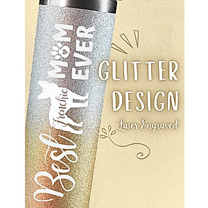 Onebttl French Bulldog Gifts, Frenchie Gifts for Frenchie Mama, 20 oz Glitter Silver-Gold Insulated Tumbler - Frenchie Mom