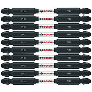 BOSCH ITDEPH335B 10-Pack 3-1/2 In. Phillips #3 Impact Tough Double-Ended Screwdriving Bits