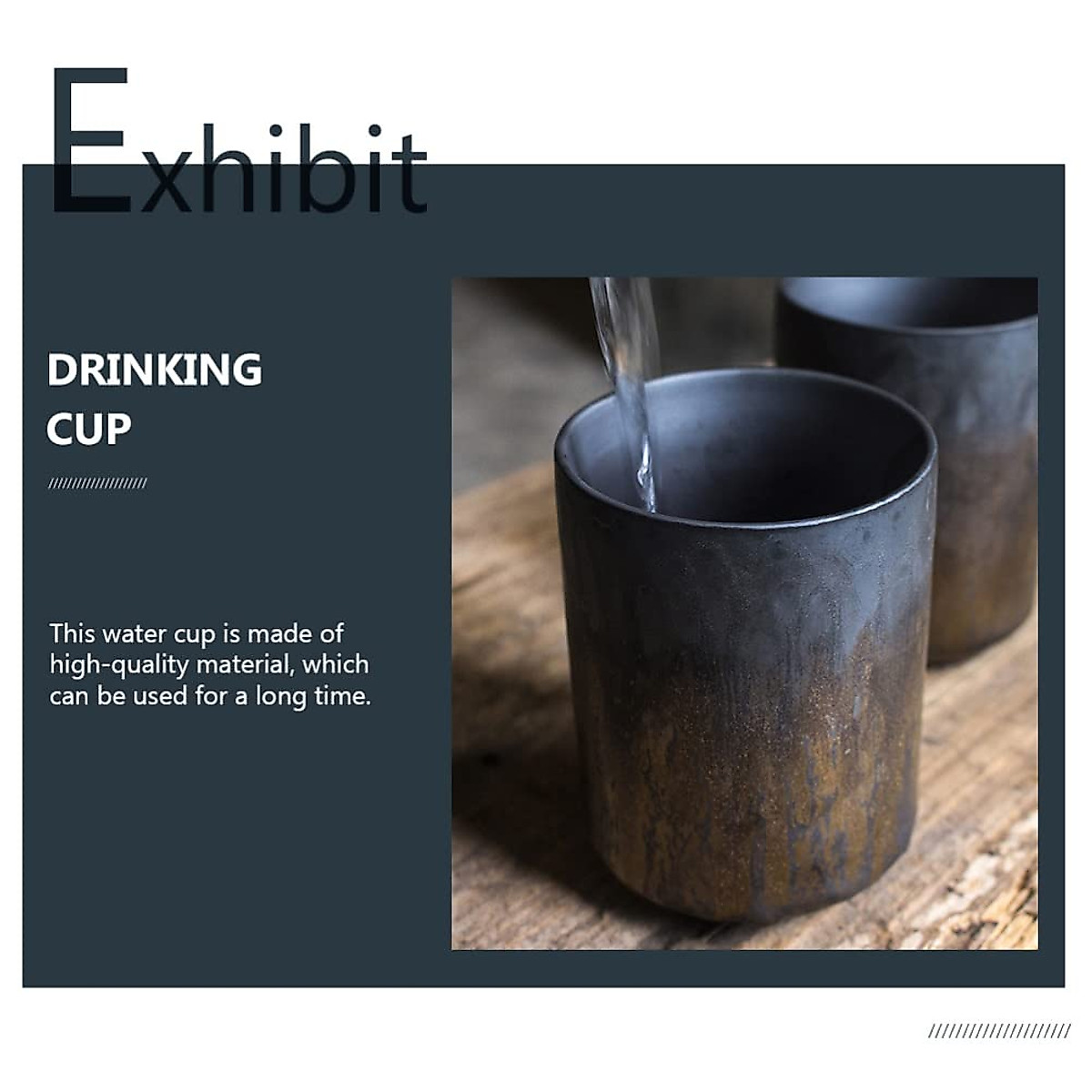 Operitacx Japanese Tea Cups Japanese Tea Cup Vintage Ceramic Coffee Mug Tumbler Tea Milk Beer Mug Water Cup Retro Teacups Glass Espresso Cups