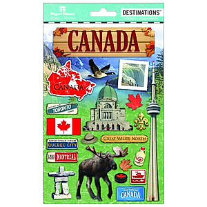 Paper House Productions Travel Canada 2D Stickers, 3-Pack, Green