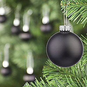 10PCS 2.64"(67mm) Christmas Ball Ornaments for Christmas Decorations, Glass Ball Present for Xmas Trees,Festival, Home Party and Wedding Party, Xmas Tree Decorations Set(Black)