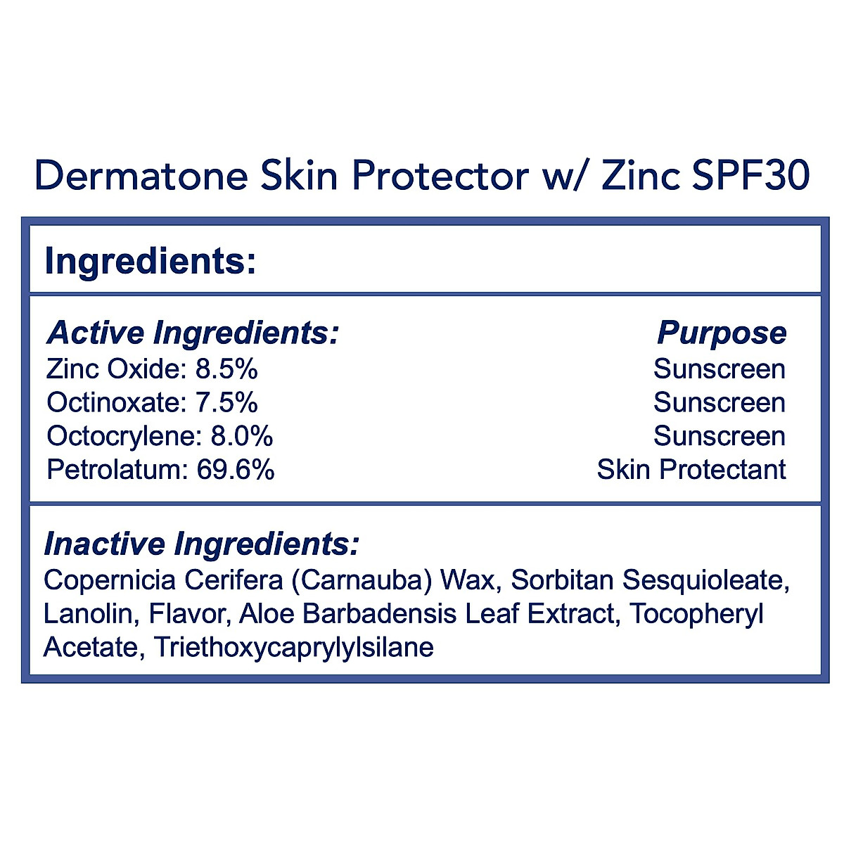 Dermatone Skin Protector w/Zinc | Skin Balm for Face & Lips | Barrier Cream for Sun, Wind & Cold | SPF 30 Zinc Sunscreen | Moisturize, Heal & Repair Dry Skin, 0.5 oz