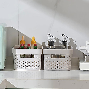 HANAMYA Lidded Storage Bin Organizer | Storage Organizing Container, 11 Liter, Set of 6, Gray