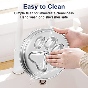 AIPERRO Slow Feeder Dog Bowls 304 Stainless Steel, 2 Cups Metal Food Bowls, Water Bowl for Small & Medium Sized Dogs, Fun Bloat Stop Pet Fast Eaters