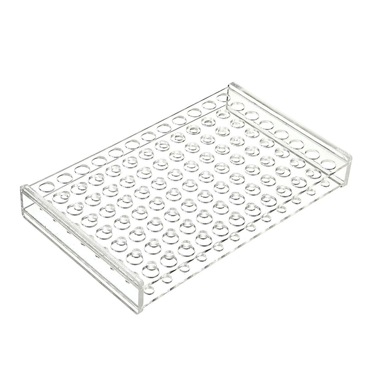 Aicosineg 96Holes Centrifuge Tube Holder 0.43in Acrylic Test Tube Rack Holder Plastic Tube Rack Rectangular Plastic Stand Bracket Rack Test Tube Rack for Labortory Holder Party Favors Decoration Clear