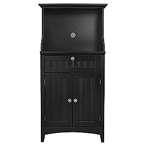 OS Home and Office Coffee Maker Utility Cabinet in Black kitchen microwave cart