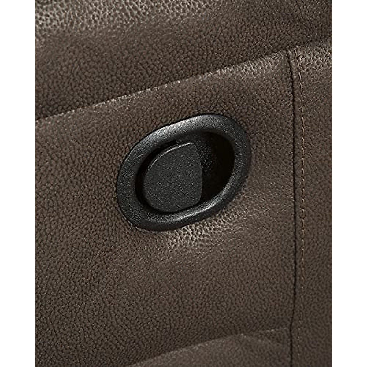 Signature Design by Ashley Jesolo Modern Faux Leather Manual Pull Tab Double Reclining Sofa, Dark Brown