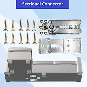Merrian Living Sectional Couch Connectors, 2 Pack Couch Clips, Sofa Connectors, Furniture Hardware with Screws.