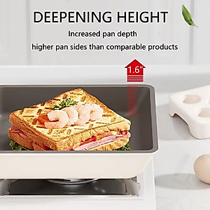 SLONUVLND Tamagoyaki Pan,Japanese Omelette Pan, Ceramic Tamagoyaki Egg Pan, Non Stick Rectangle Pan,Small Frying Pan 6 X 7 Inch Black