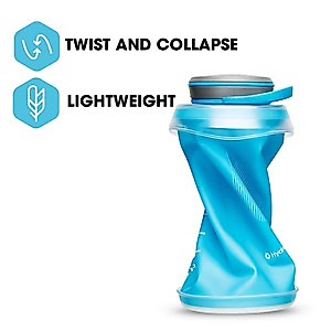 Hydrapak Stash - Collapsible BPA & PVC Free Hiking and Backpacking Water Bottle (1 Liter) - Mammoth Grey