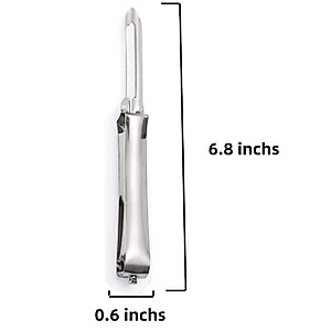 2 Pack Kitchen Vegetable Peeler, Stainless Steel Rotary Peeler for Carrot and Fruit, with Ergonomic and Control Handle-Dishwasher Safety Potato Peelers