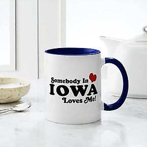CafePress Somebody In Iowa Loves Me Mug Ceramic Coffee Mug, Tea Cup 11 oz
