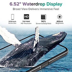 Ulefone Note 14 Unlocked Cell Phone, Android 12 OS 6.52" Display Helio A22 Processor 7GB+16GB Storage 4500mAh 8MP Main Camera 3-Card Slot Practical Toolkits 4G Unlocked Global Smartphone (Black)