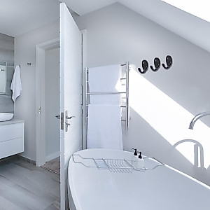 PRETYZOOM 5pcs Metal Wall Hooks for Hanging, Heavy Duty Iron Hanging Hooks for Coat, Cap, Wall Mount Coat Hanger with Screws, Retro Style