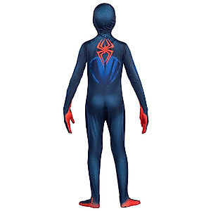 Marvel Kid's Classic Spider-Man Miles Morales Zentai Suit, Spiderman Costume for Halloween Small Blue