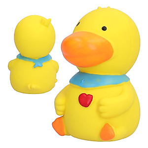 Keenso Latex Duck Dog Toys Durable Cute Interactive Funny Squeak Duck Toys for Dog Puppy Chewing Playing (Yellow)